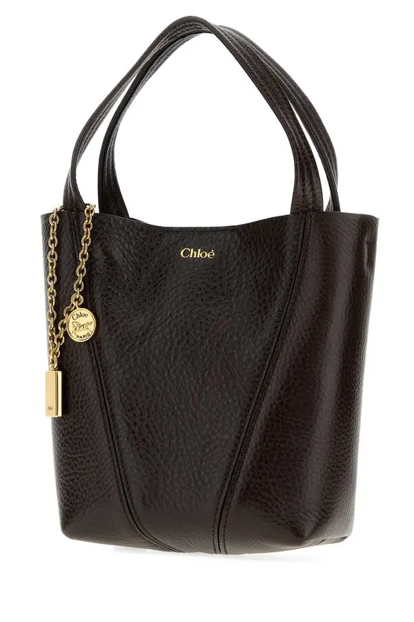 Chloé Dark Leather Small Spin Shopping Bag