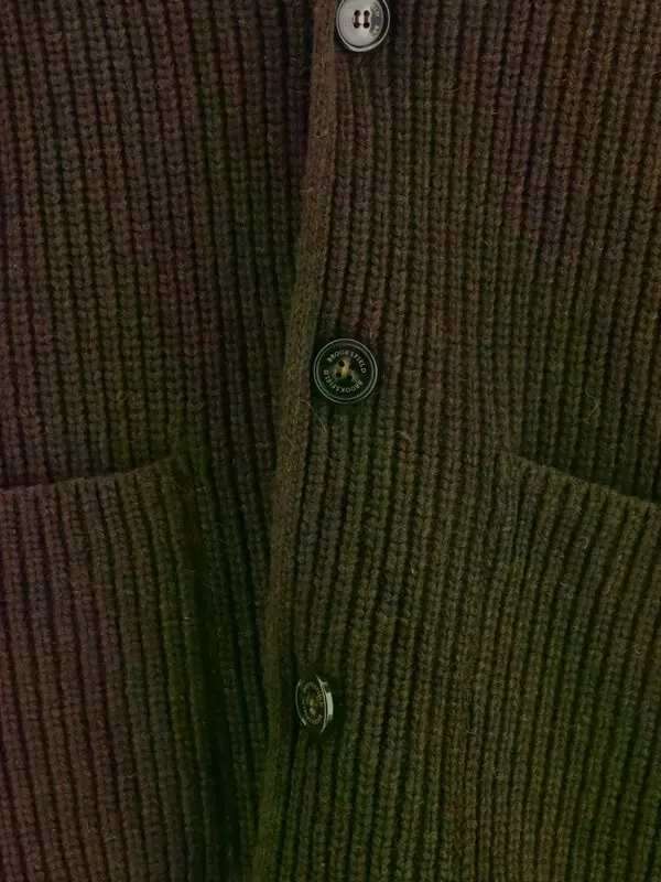 BROOKSFIELD Ribbed-knit Button-up Cardigan