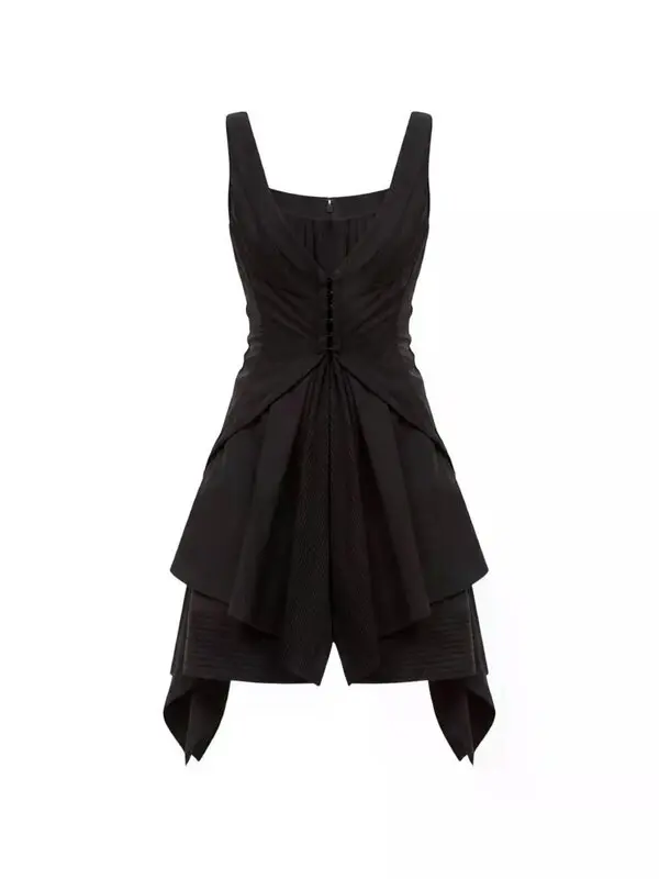 Alexander McQueen Asymmetric Layered Mini Dress - Black
