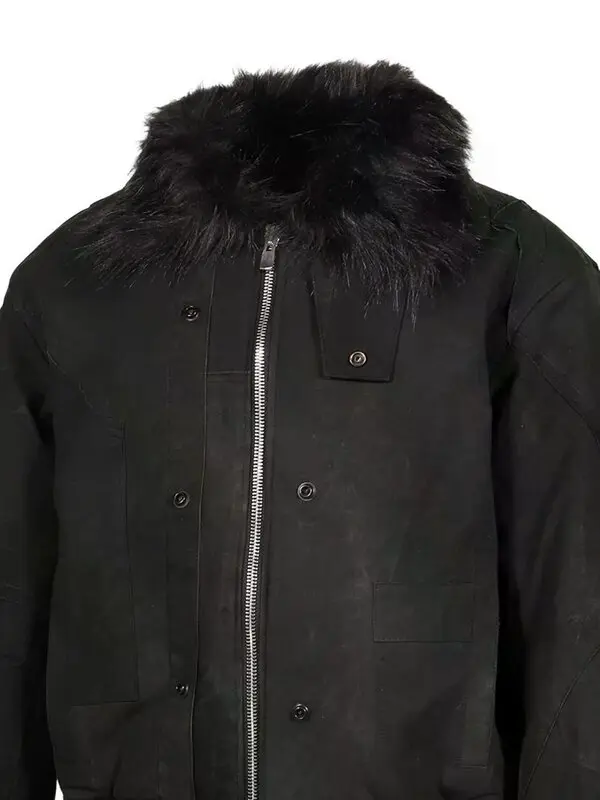 UNDER THE SIGN Faux-fur Patchwork Bomber Jacket