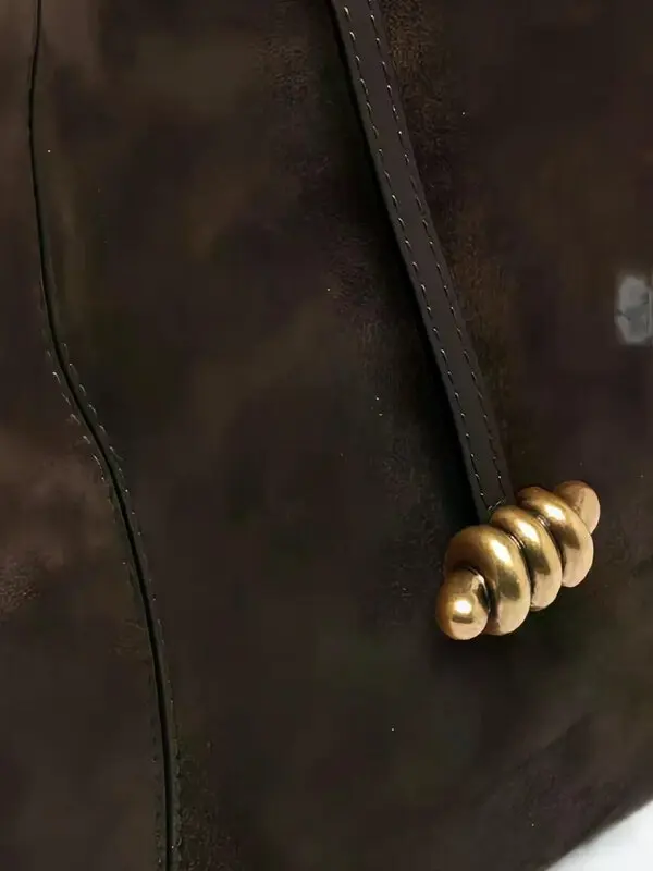 GIANNI CHIARINI Large Infinity Suede Leather Tote Bag