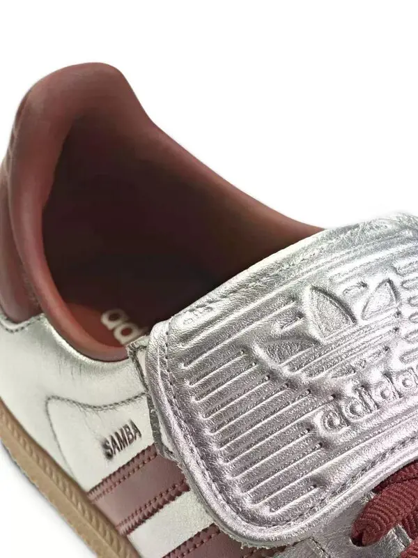 Adidas Samba Metallic Leather Sneakers - Silver