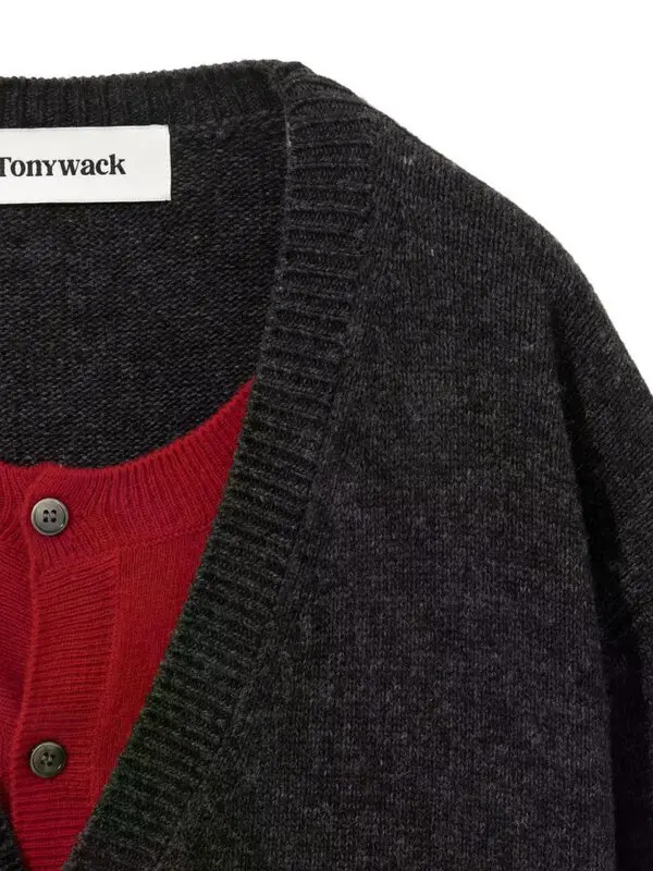 TONYWACK V-neck Layered Cardigan