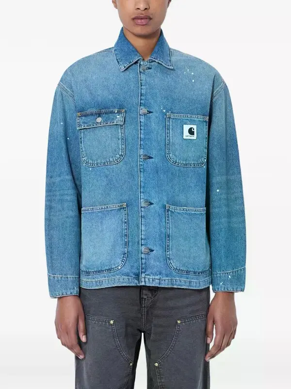 Carhartt Work In Progress Og Michigan Paint-splatter Denim Jacket