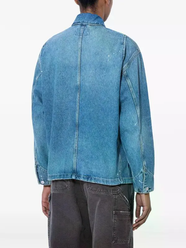 Carhartt Work In Progress Og Michigan Paint-splatter Denim Jacket