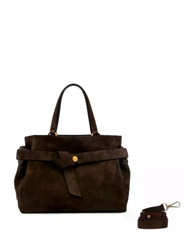 GIANNI CHIARINI Medium Miranda Suede Buckled Tote Bag