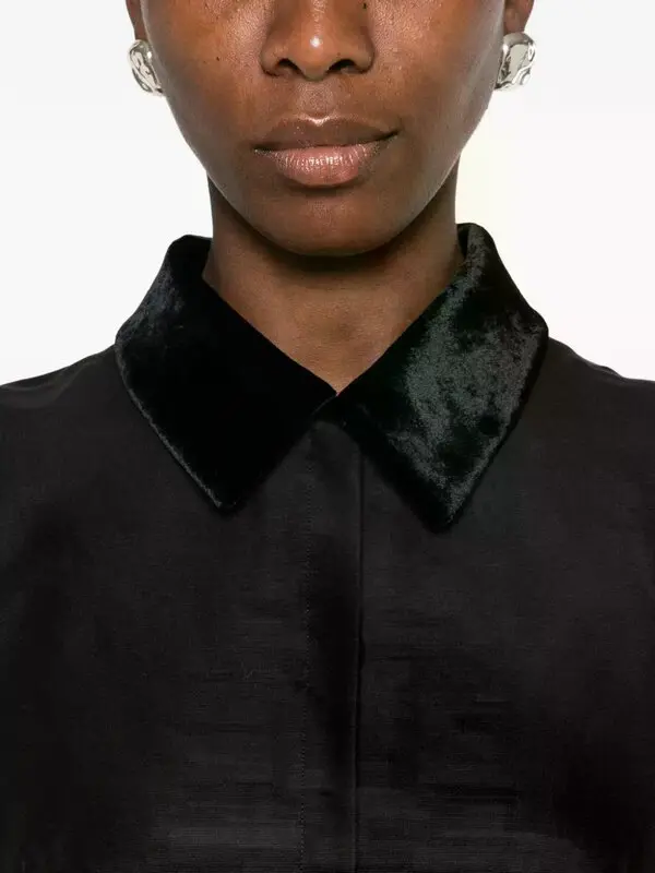 Fendi Velvet-collar Belted Midi Dress