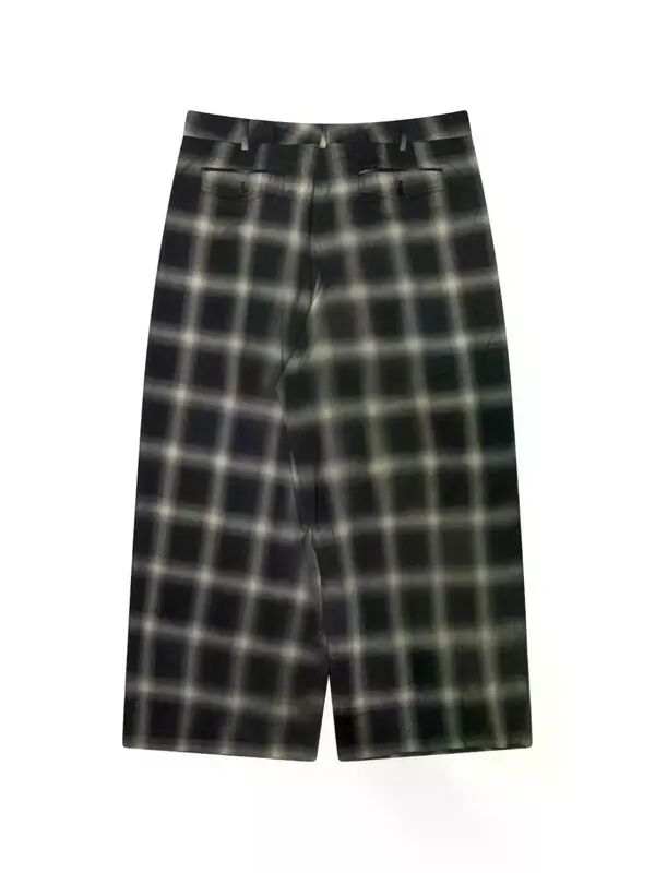 LỰU ĐẠN Triple-pleat Plaid Trousers