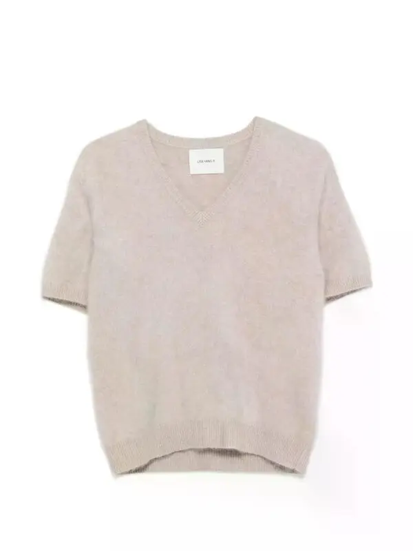LISA YANG Lovisa Brushed V-neck Sweater - Neutrals