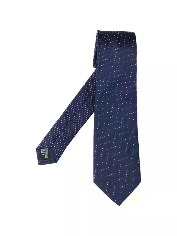 Giorgio Armani Geometric-pattern Silk Tie - Blue