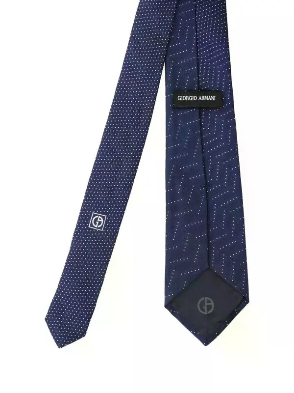 Giorgio Armani Geometric-pattern Silk Tie - Blue