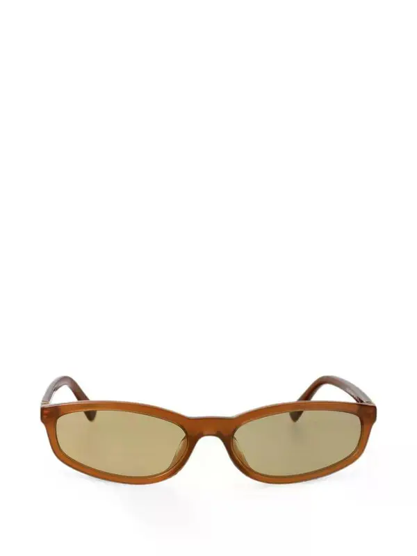 Miu Miu Miu Regard Logo-plaque Oval-frame Sunglasses