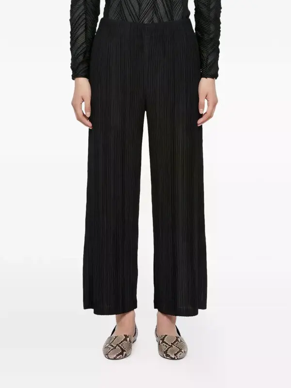 Issey Miyake Hatching Pleated Wide-leg Trousers