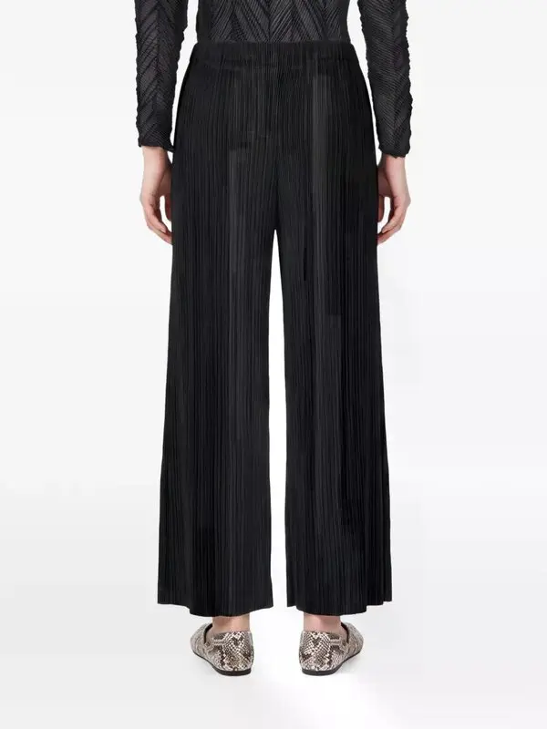 Issey Miyake Hatching Pleated Wide-leg Trousers