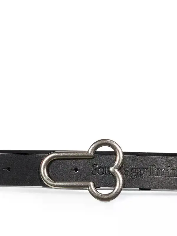 CARNE BOLLENTE Sculptural-buckle Leather Belt