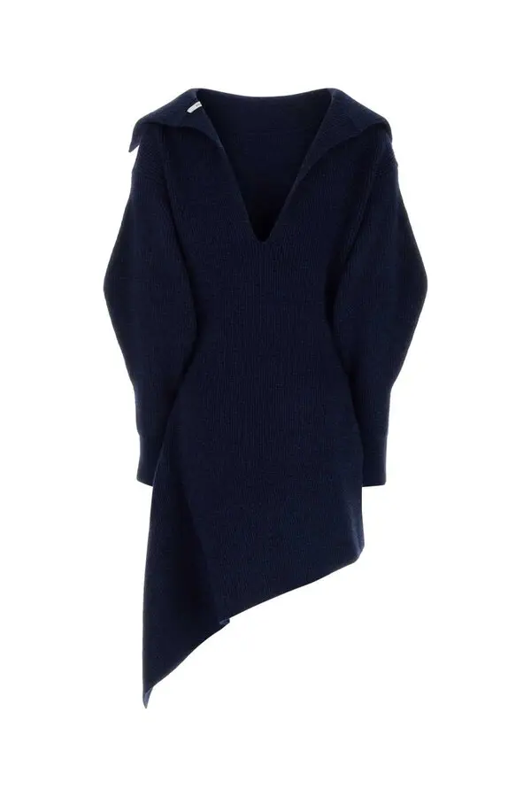 Givenchy High Neck Slashed Knitted Dress