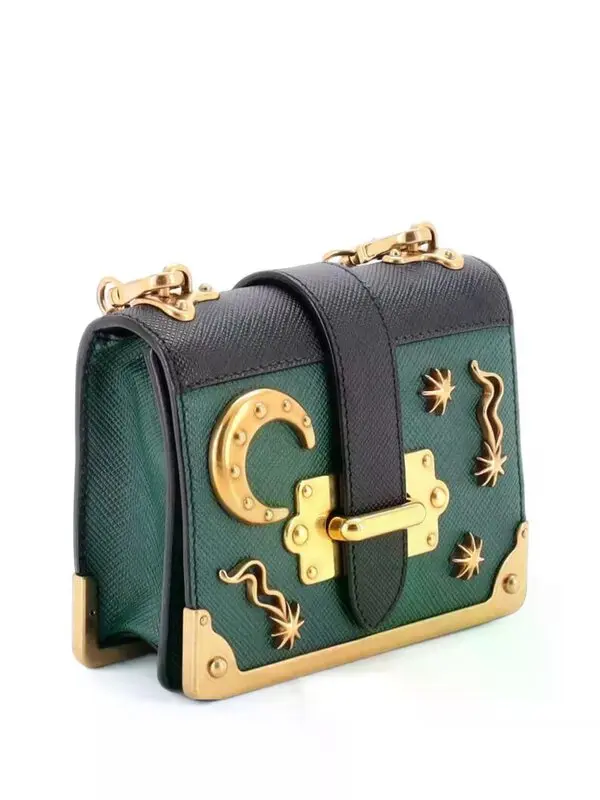 Prada Cahier Embellished Leather Micro Crossbody Bag