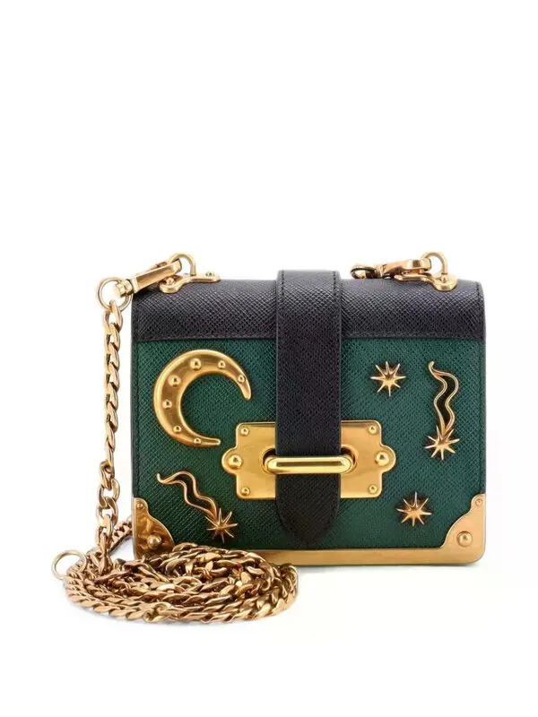 Prada Cahier Embellished Leather Micro Crossbody Bag