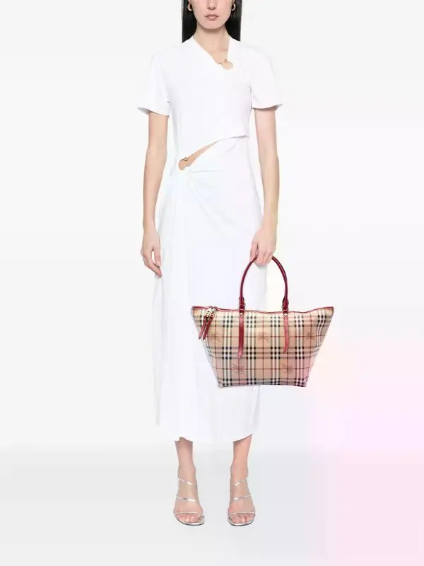 Burberry 2000-2017 Medium Haymarket Check Coated Canvas Salisbury Tote Bag