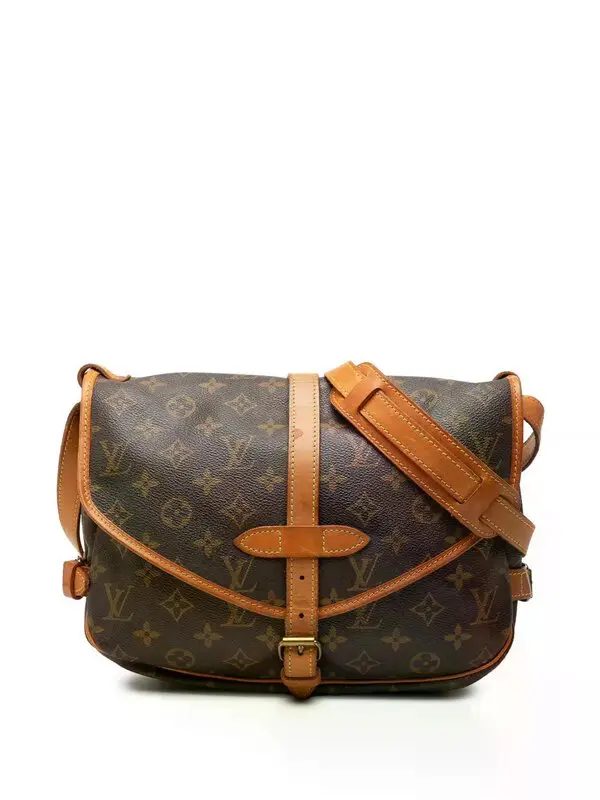 LOUIS VUITTON 1991 Monogram Saumur 30 Crossbody Bag - Brown