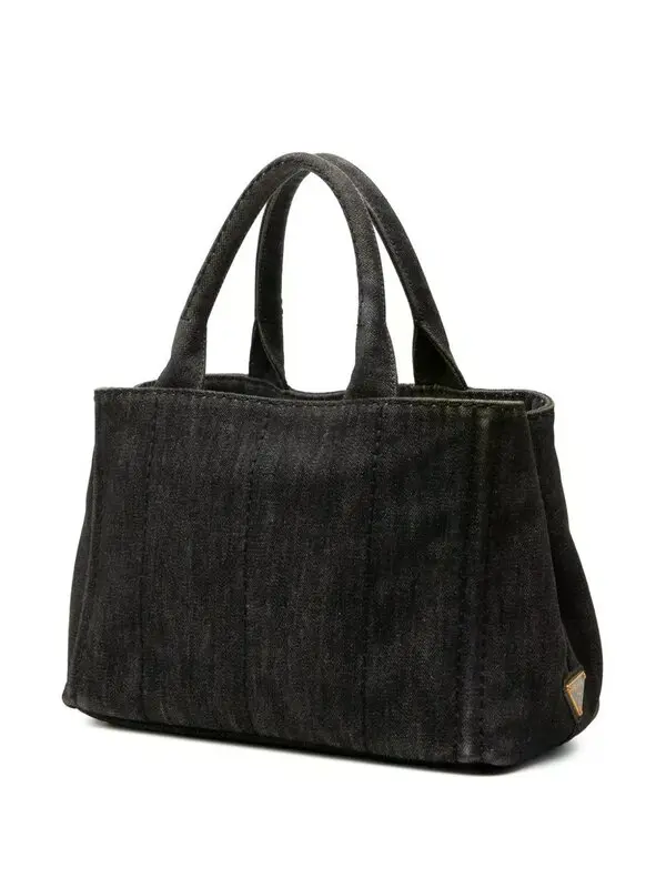 Prada 2013-2026 Small Denim Canapa Logo Tote Satchel