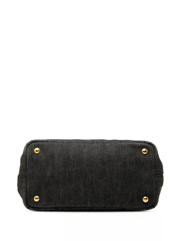 Prada 2013-2026 Small Denim Canapa Logo Tote Satchel