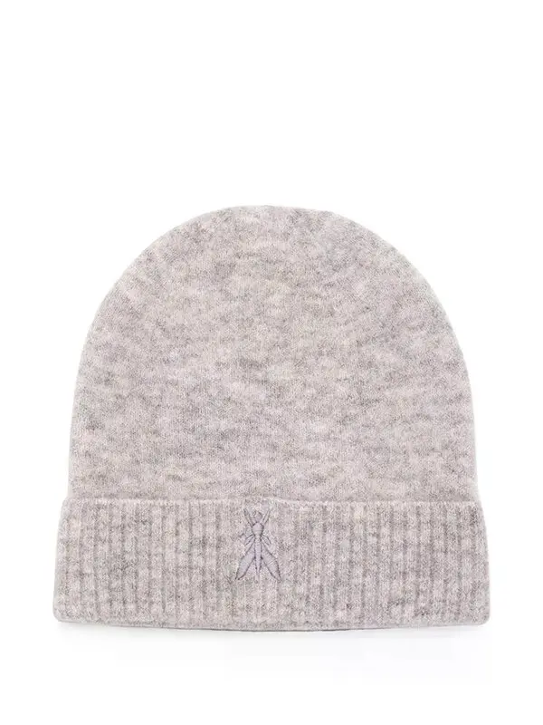 Patrizia Pepe Logo-embroidered Ribbed-trim Beanie Hat