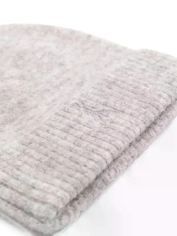 Patrizia Pepe Logo-embroidered Ribbed-trim Beanie Hat