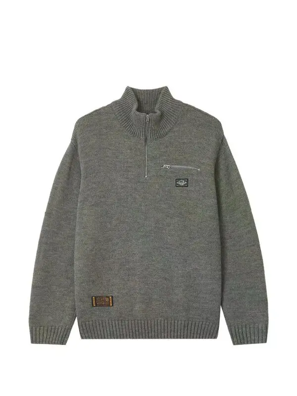 Izzue Quarter-zip Logo-patch Sweater