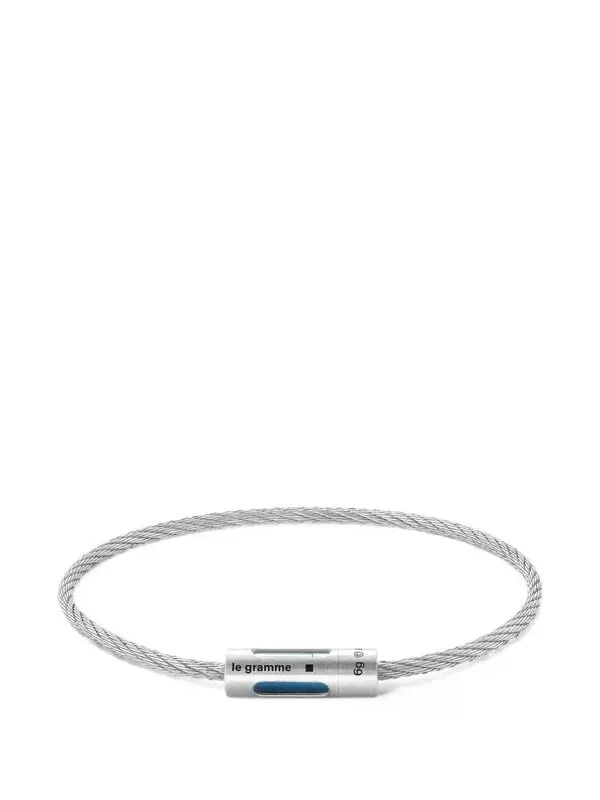 Le Gramme Punched Cable Bracelet - Silver