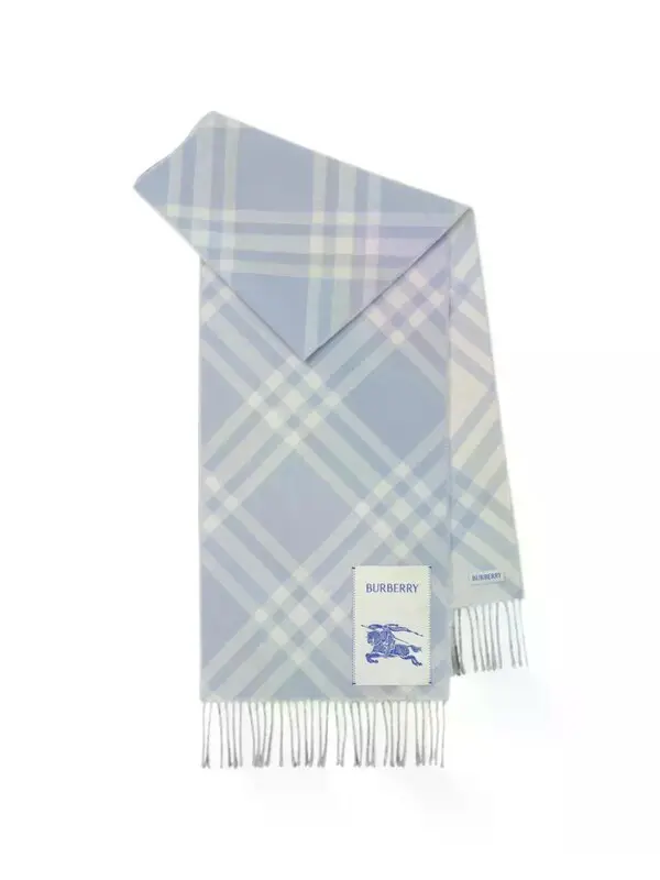 Burberry Check Cashmere Scarf - Blue