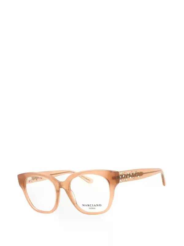 MARCIANO Crystal-embellished Round-frame Glasses