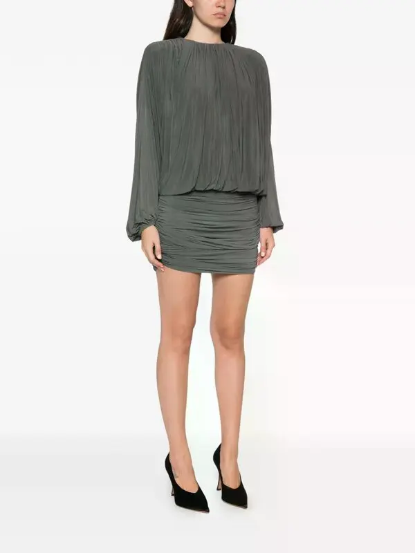 Magda Butrym Ruched Gathered-detailing Mini Dress - Grey