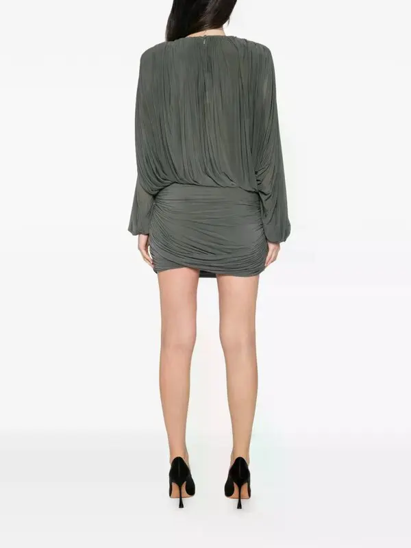 Magda Butrym Ruched Gathered-detailing Mini Dress - Grey