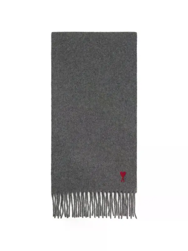 AMI Paris Wool Scarf With De Coeur