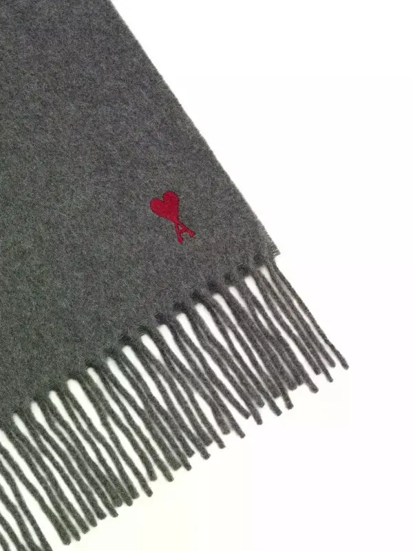 AMI Paris Wool Scarf With De Coeur