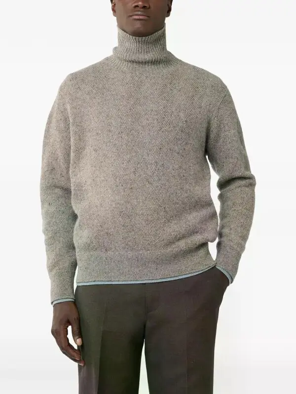 TOD'S Herringbone Turtleneck