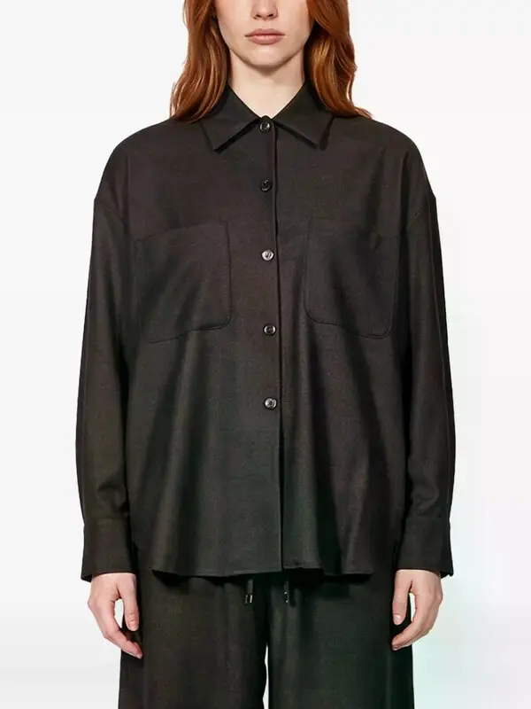 Antonelli Firenze Azalea Oversized Patch-pocket Long-sleeve Shirt