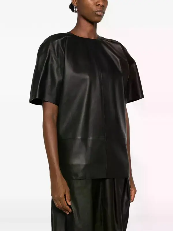 TOTEME Short-sleeve Leather T-shirt