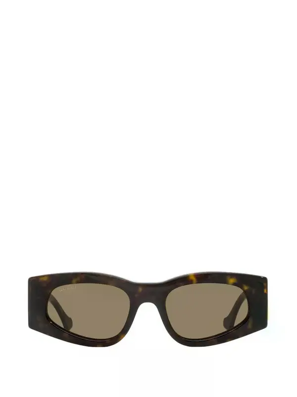 Gucci Gg Running Geometric-frame Sunglasses - Brown