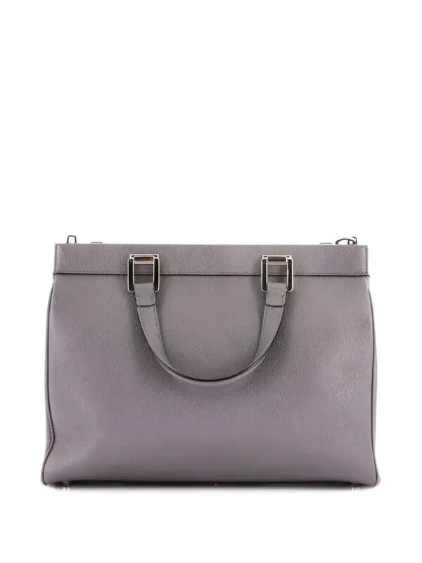 Gucci Zumi Top Handle Bag Leather Medium Satchel - Grey