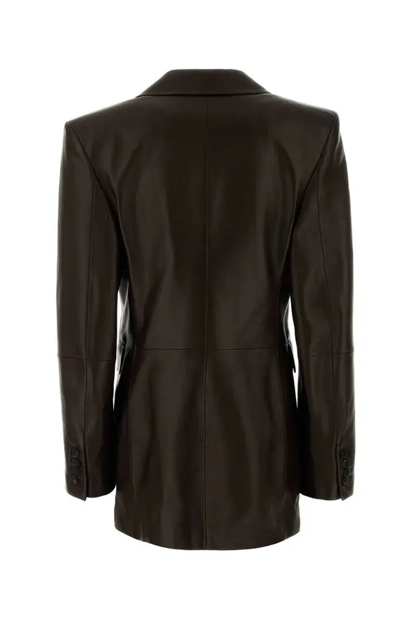 Saint Laurent Chocolate Leather Blazer