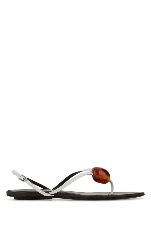 Alaïa Leather Sandals - White