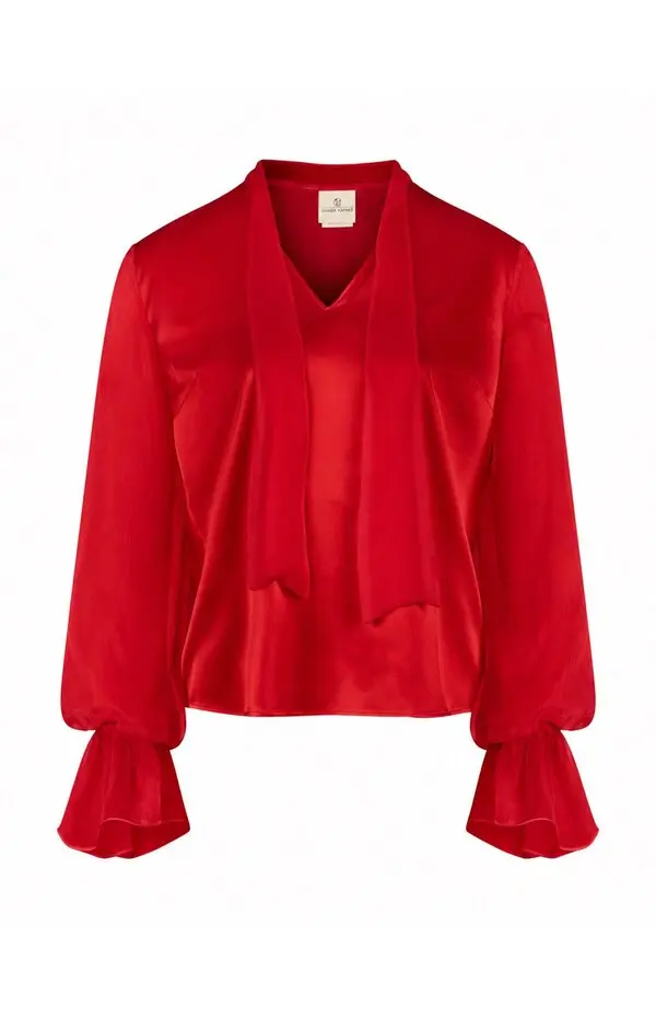 GUNDA HAFNER LTD Silk Blouse With Sheer Sleeves