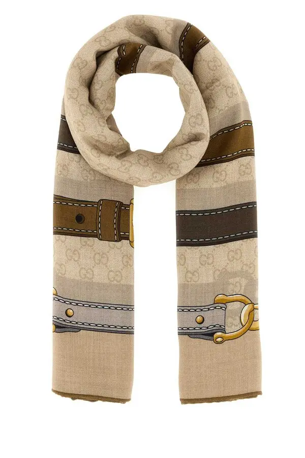 Gucci Printed Wool Blend Scarf - Multicolor