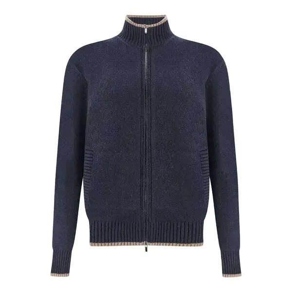 Paul & Shark Zip-up Cashmere Cardigan - Blue