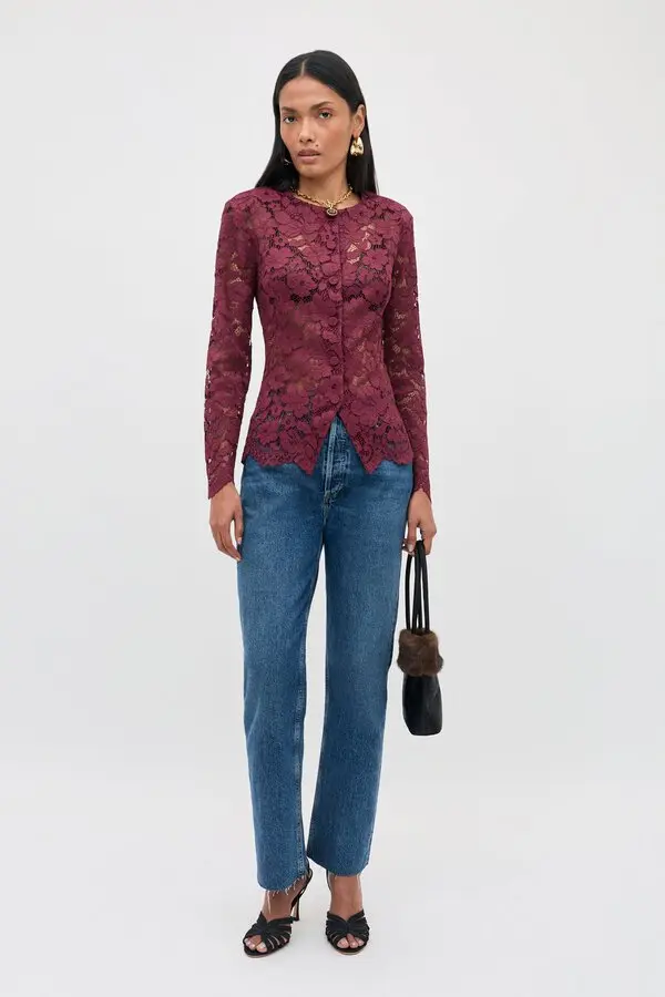 Rixo Jilli Maroon Regular - Red