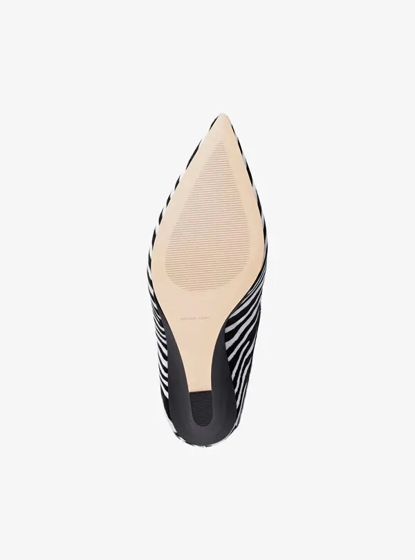 Michael Kors Xandra Zebra Print Calf Hair Wedge Mule In Size By