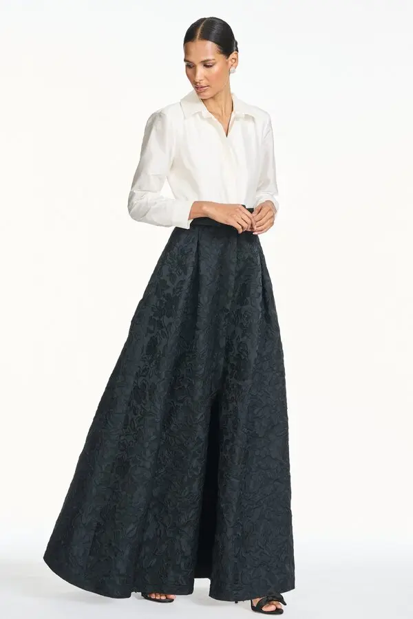 Sachin & Babi Quinn Ivory Black A-line Gown