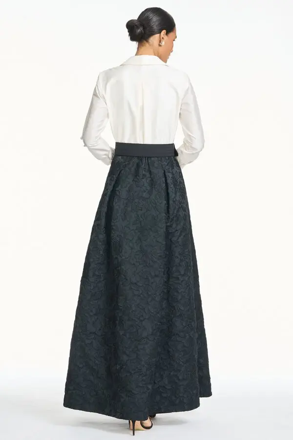 Sachin & Babi Quinn Ivory Black A-line Gown